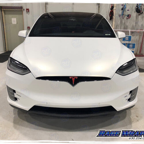 Tesla Model X 3M Satin Frozen Vanilla Vinyl Wrap - Rage Wraps