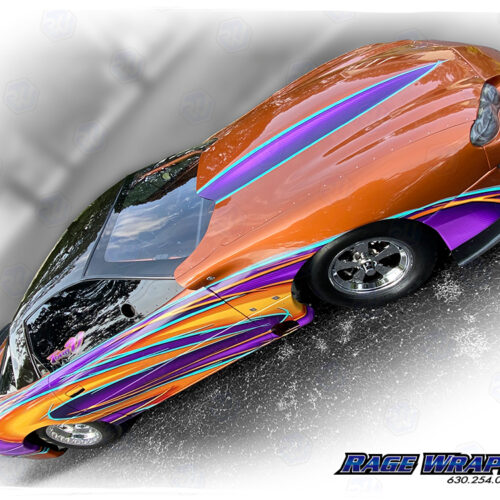 Procharged Chevy Camaro Drag Car - Rage Wraps
