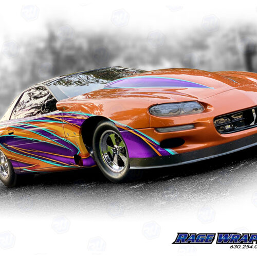 Procharged Chevy Camaro Drag Car - Rage Wraps